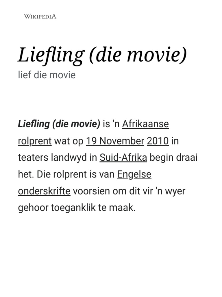 Liefling (Die Movie) - Wikipedia | PDF