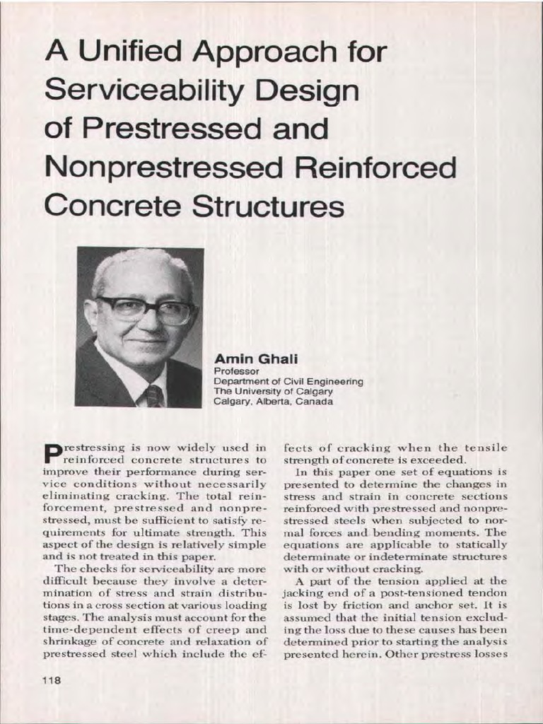 A Unified Approach For Serviceability Design of Prestressed and ...
