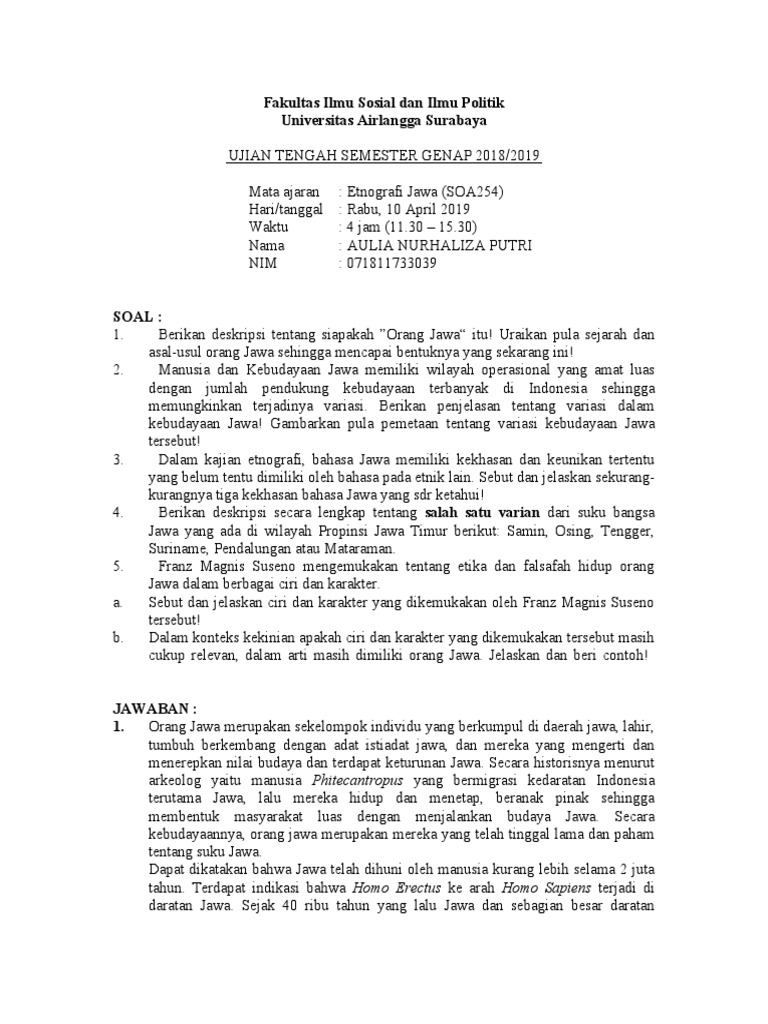 Etnografi Jawa | PDF