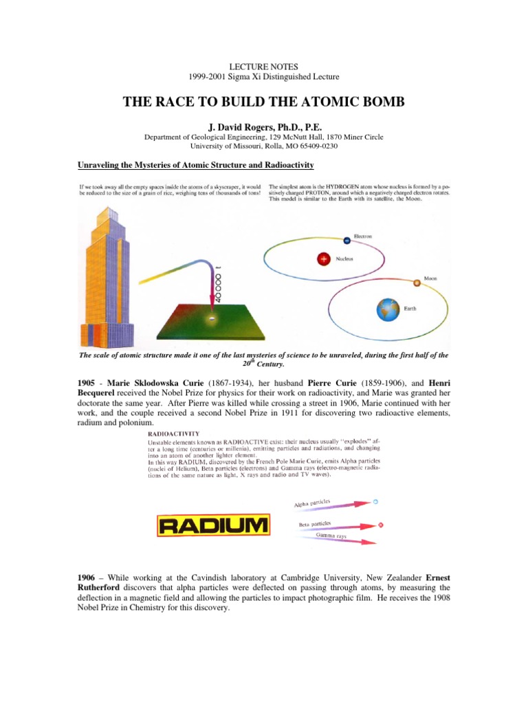 Atom Bomb Lecture Notes Pdf Nuclear Reactor Nuclear Fission