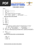 CBSE Class 3 Mathematics Worksheet (48) - Division | PDF | Division ...
