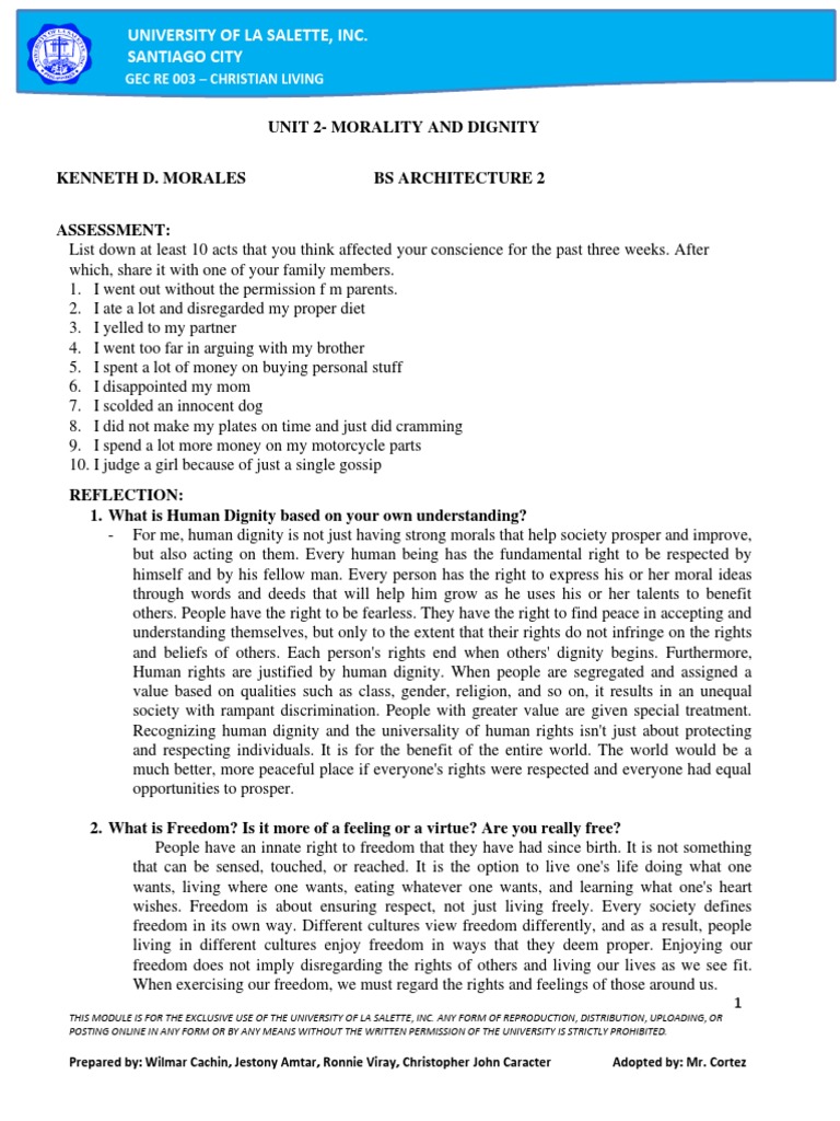 GEC RE 003 Unit 2 | Download Free PDF | Dignity | Rights