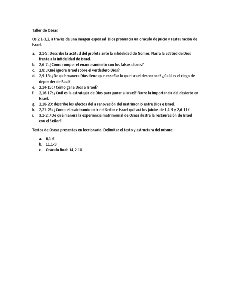 Taller de Oseas | PDF