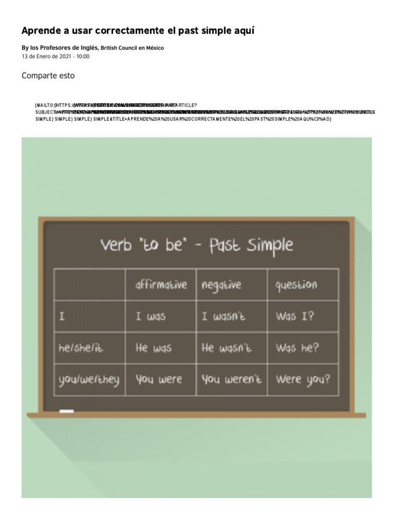 Past Simple - El Pasado Simple en Inglés - British Council | PDF ...