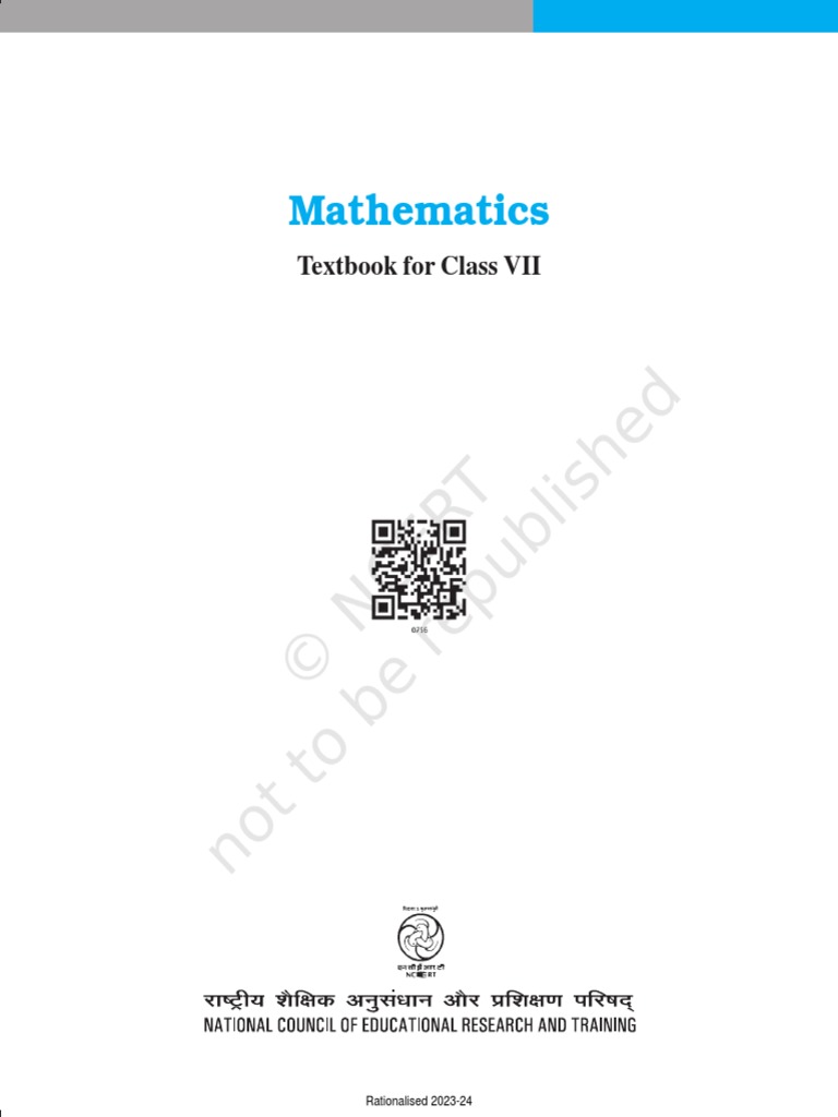 Class VII Mathematics Textbook 2023 | PDF | Multiplication | Integer