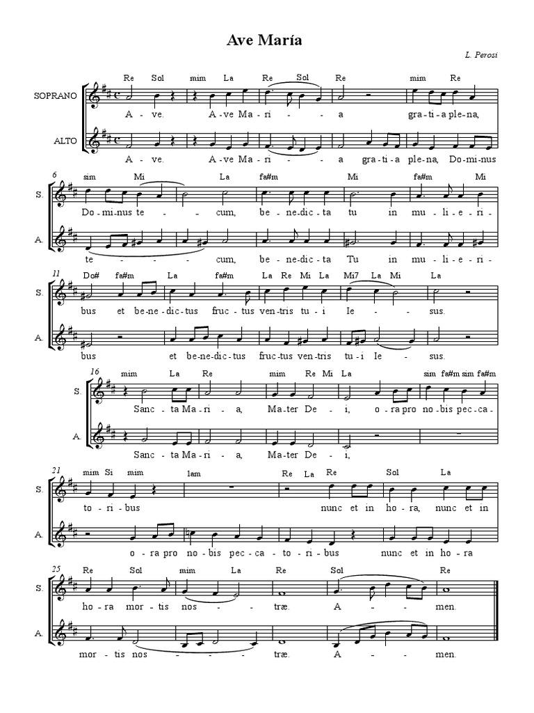 124 Ave María (Perosi) - Partitura Completa | PDF