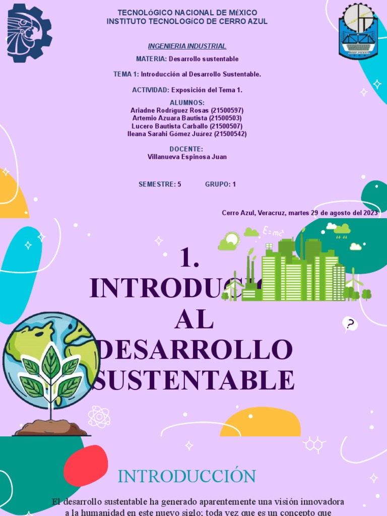 Tema 1 Desarrollo Sustentable | PDF | Sustentabilidad | Desarrollo sostenible