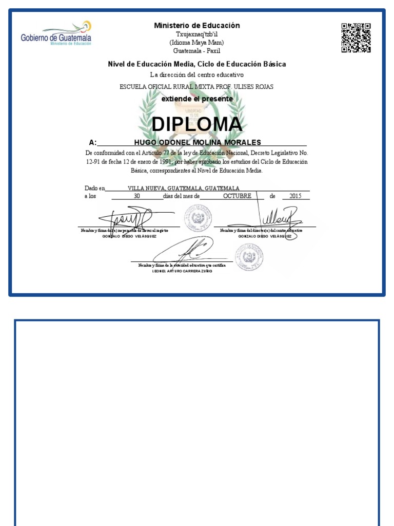 Diploma de Educación Básica 2015 | PDF