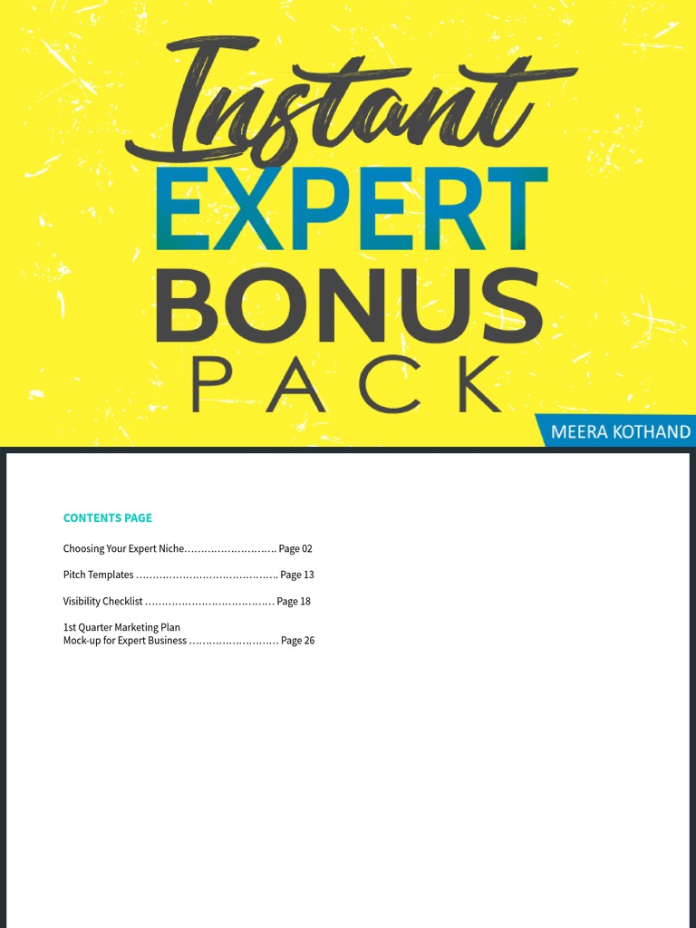 Now An Expert - Bonus Fillable | PDF | Target Audience | Customer ...