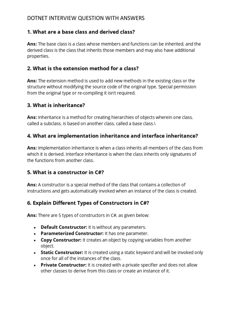 Dotnet Pdf Inheritance Object Oriented Programming Class 9356