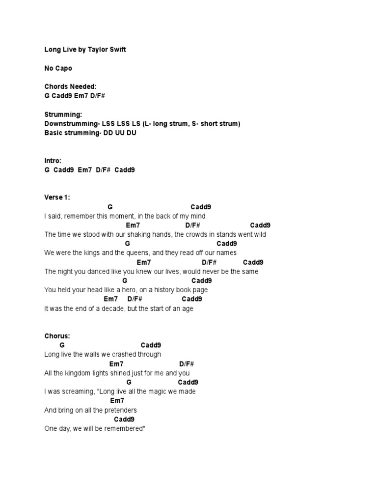 Long Live | PDF | Songs