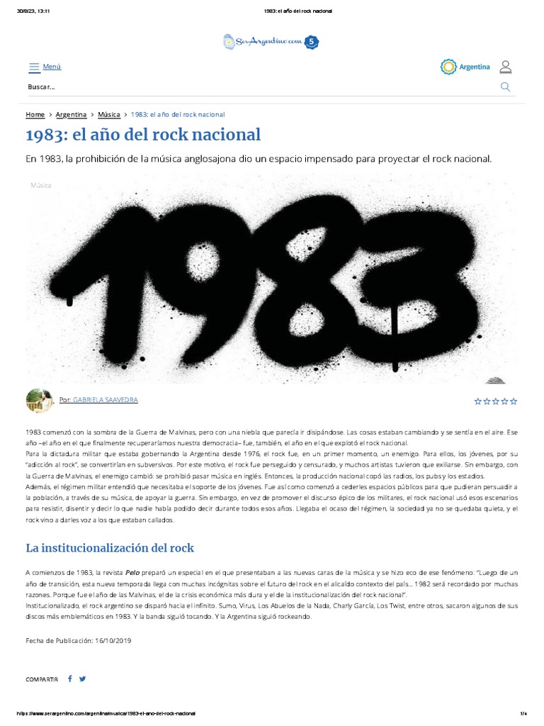 "1983: Auge del Rock Nacional Argentino" | PDF | Estilos de musica ...