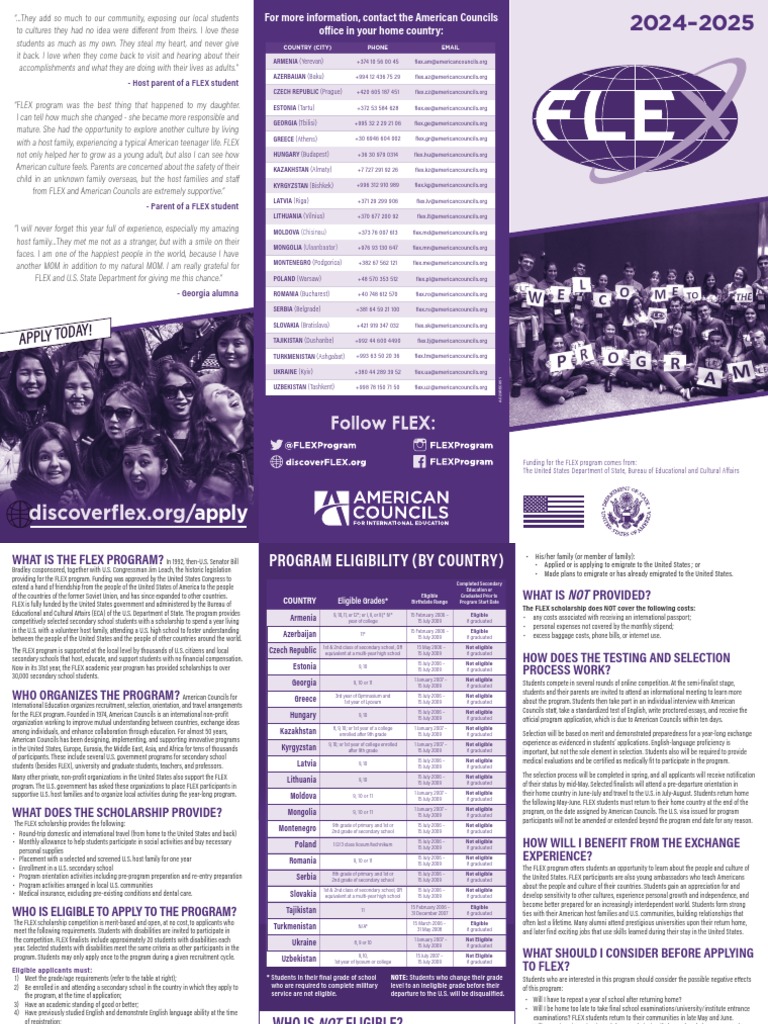 FLEX 2024 Program Brochure | PDF | University And College Admission