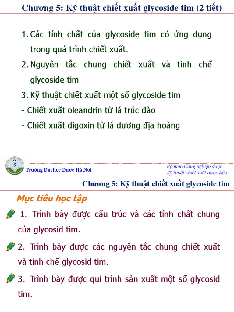 Ky thuật chiết xuất dược liệu-glycoside tim | PDF