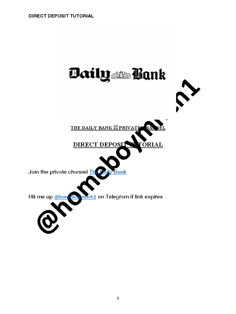 Direct Deposit Setup Guide | PDF | Payments | Banks