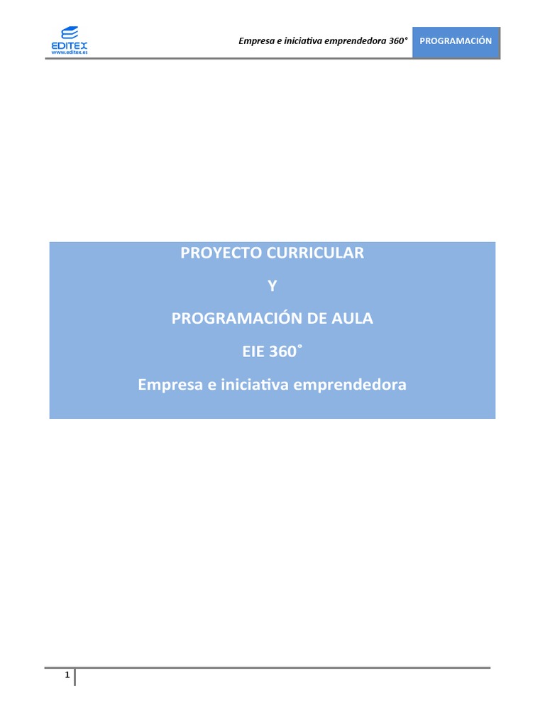 Programacion EIE 360 2021 | PDF | Evaluación | Iniciativa empresarial