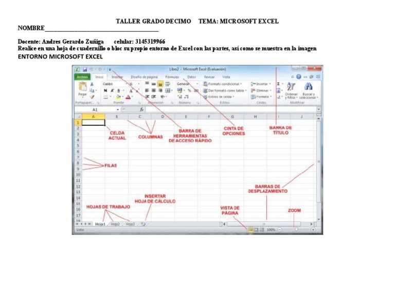Taller Excel para Grado Décimo | PDF | Informática