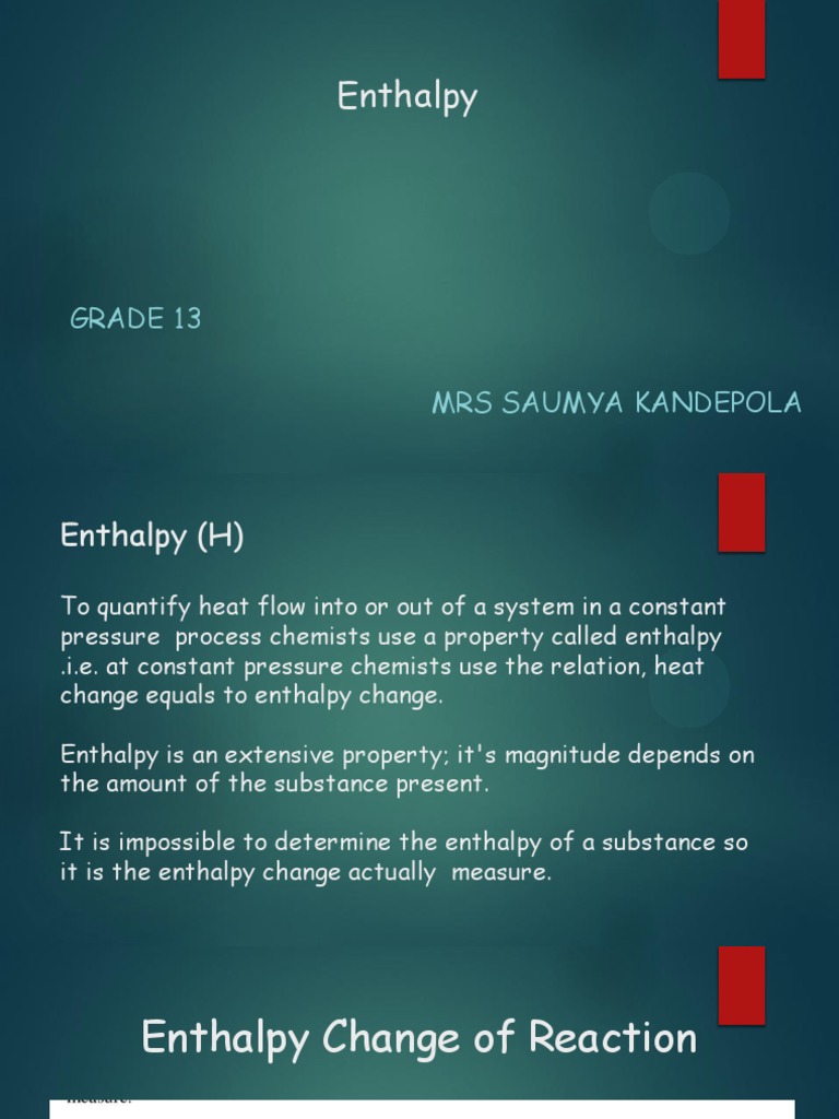 Understanding Enthalpy as an Extensive Property | PDF | Wellness ...