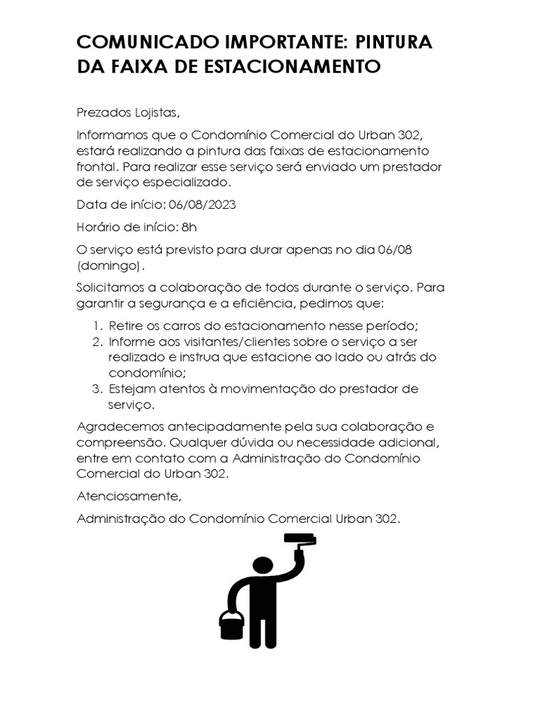 Comunicado Pintura de Faixa 2 | PDF