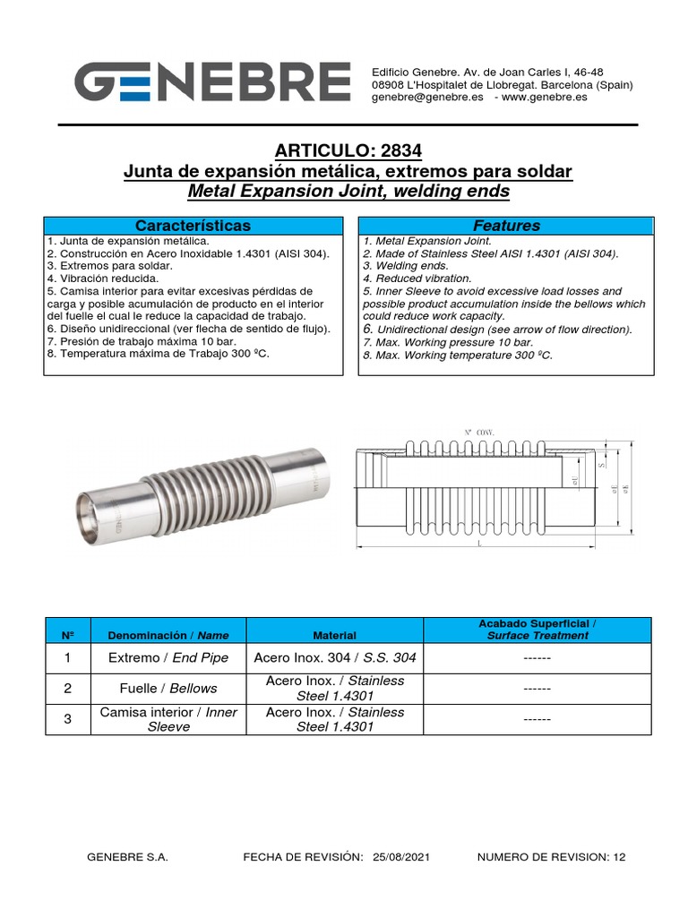 Junta de Dilatacion Genebre | PDF | Construyendo tecnología | Rieles