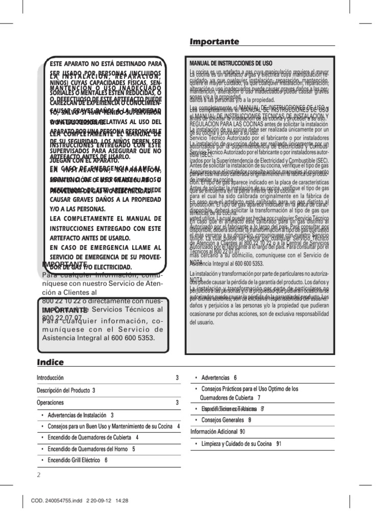 Manual de Usuario Fensa Tradicional F 2808 (Español - 12 Páginas) | PDF