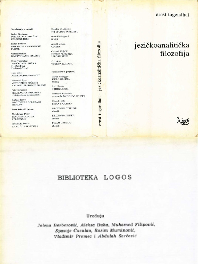 Ernst Tugenhat Jezickoanaliticka Filozofija | PDF