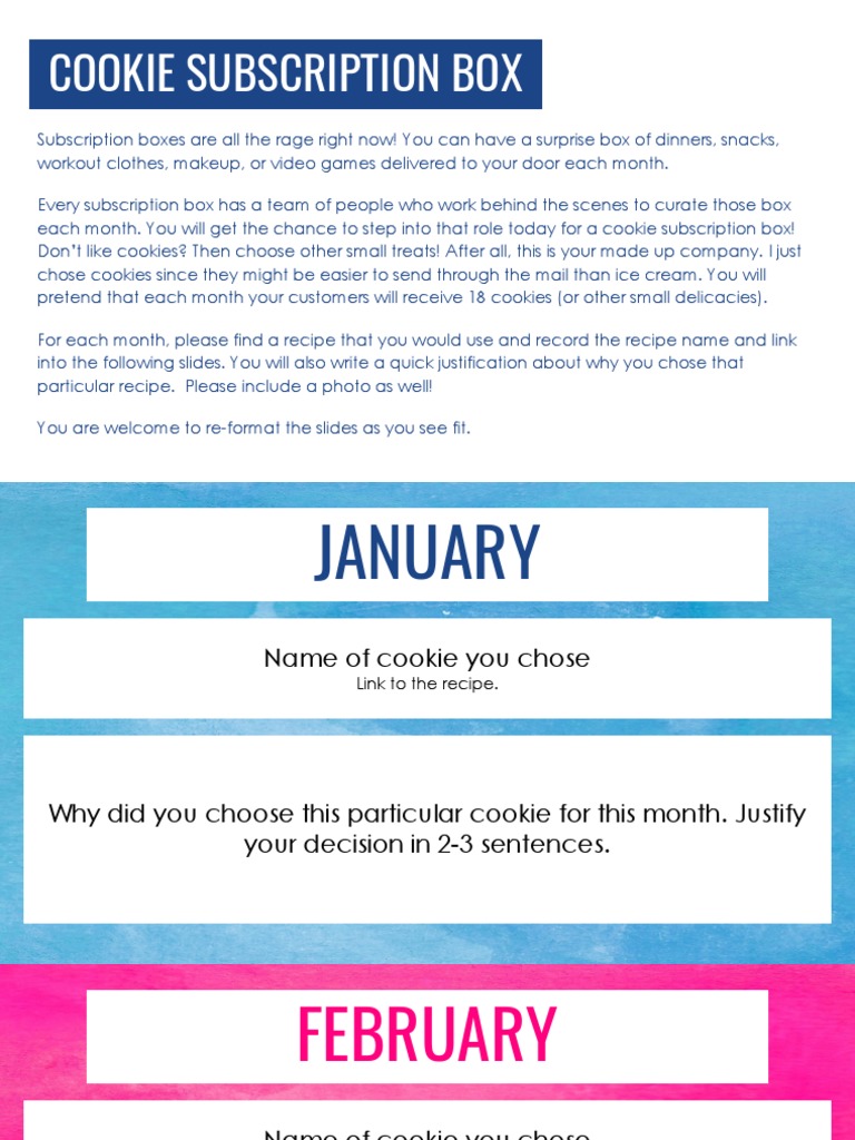 Cookie Subscription Box | PDF