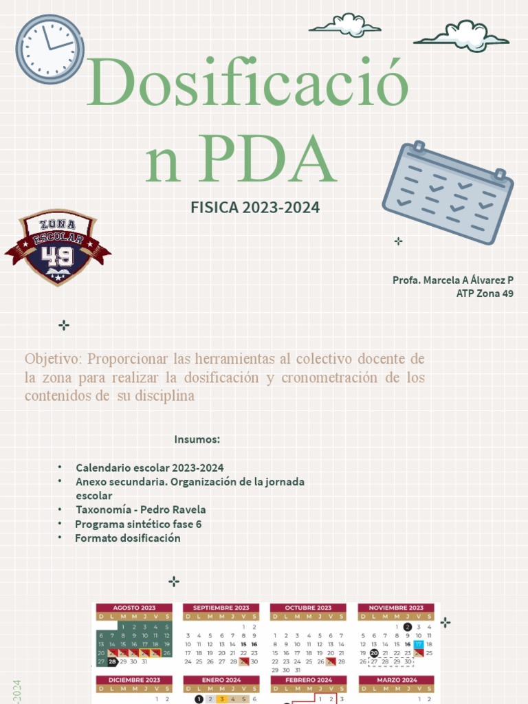 Dosificación PDA Física 2023-2024 | PDF | Importar | Física