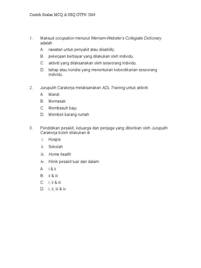 Contoh Soalan | PDF