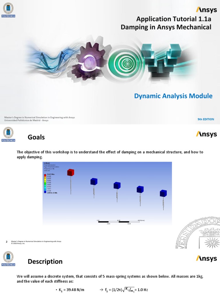 AT01.1a Damping in ANSYS Mechanical | PDF | Harmonic | Simulation