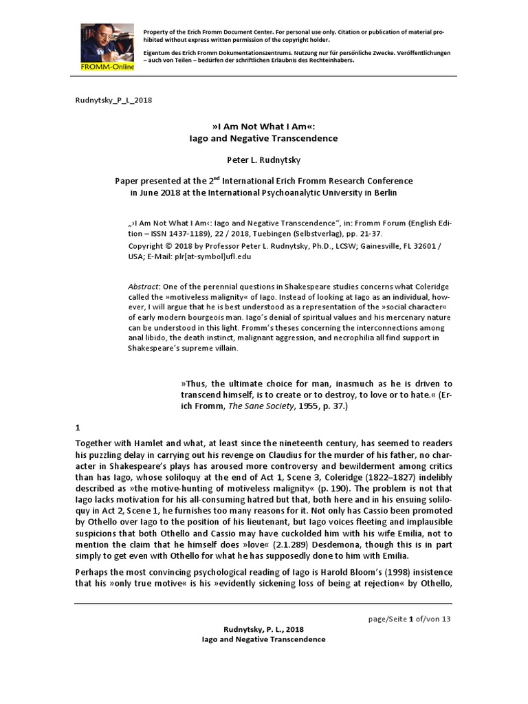 Iago and Evil | PDF | Iago | Othello