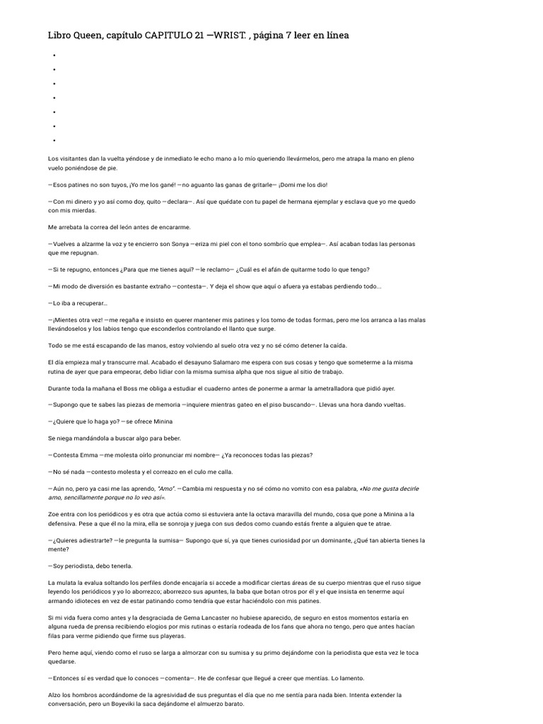 7 - Libro Queen, Capitulo 21 - Wrist | PDF