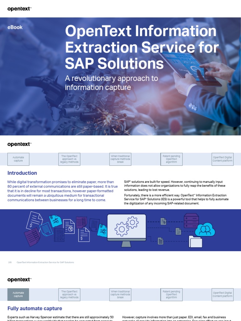 Opentext Information Extraction Service Ies Ebook en | PDF | Automation | Optical Character ...