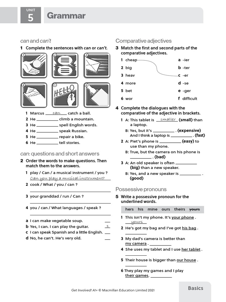 GI_A1PLUS_U5_Grammar_Basics | PDF | English Language | Language Mechanics