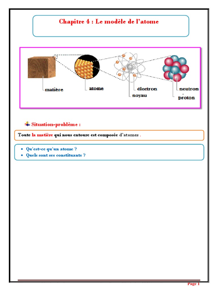 Modèle et structure de l'atome | PDF | Noyau atomique | Atomes