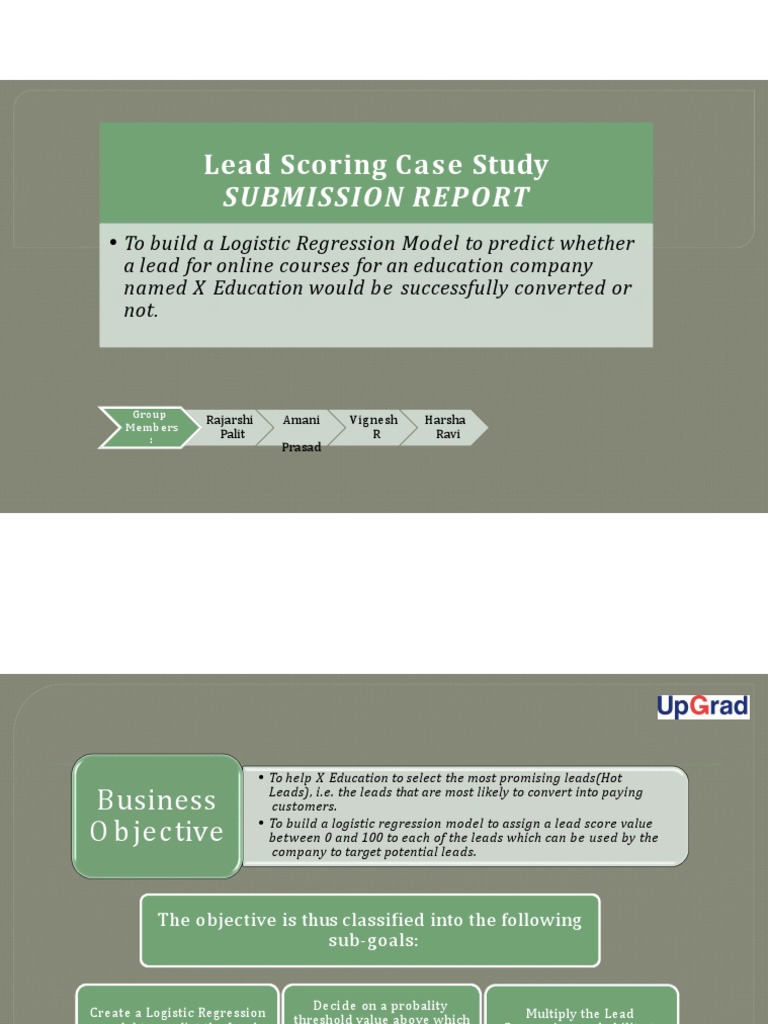 Lead Scoring Group Case Study Presentation | PDF | Receiver Operating Characteristic ...