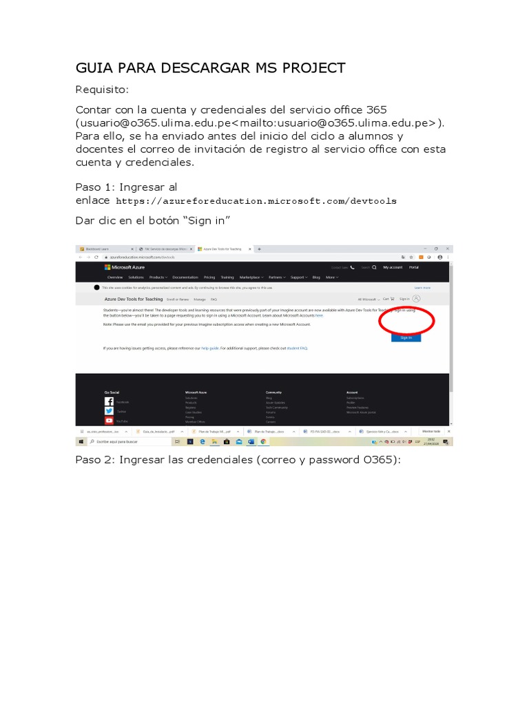 Guia Descarga MS Project | PDF