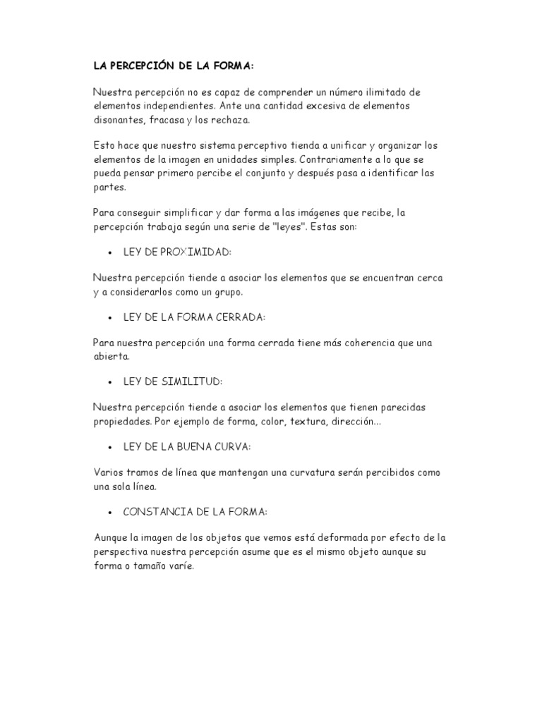 La PercepciÓn de La Forma | PDF
