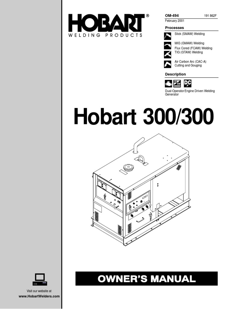 Hobart 300/300: 191 862F February 2001 | PDF