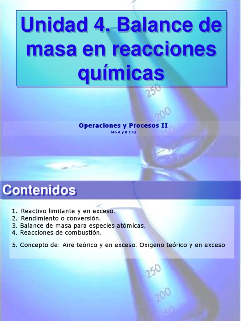 Balance de MASA QUIMICA | PDF