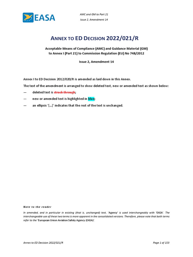 Annex To Ed Decision 2022-021-r Part 21 sms-3 | PDF | Reliability ...