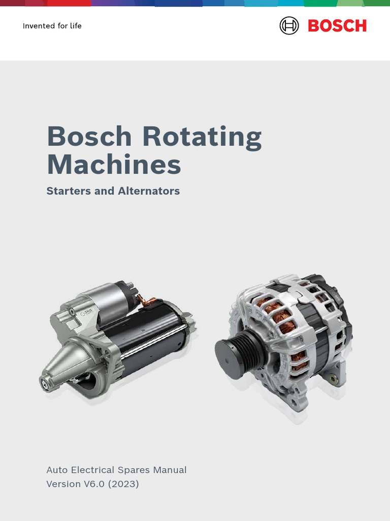 Bosch Starters Alternatrors Catalogue | PDF | Electric Motor | Screw