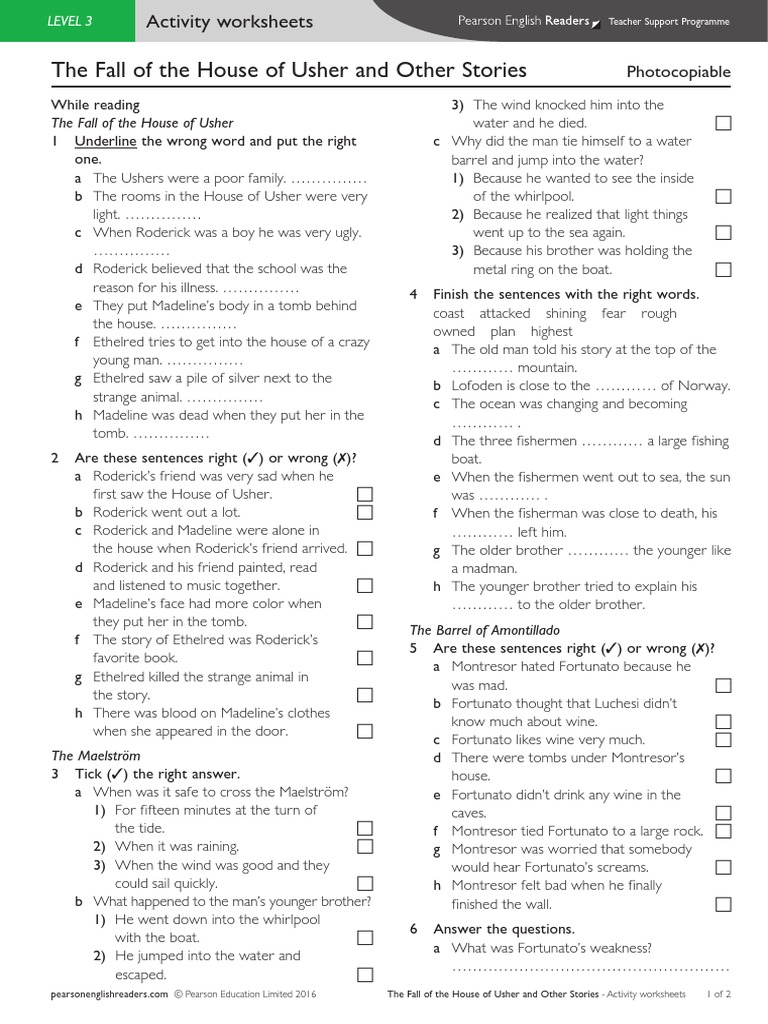 Usher Activity Worksheets and Answers | PDF
