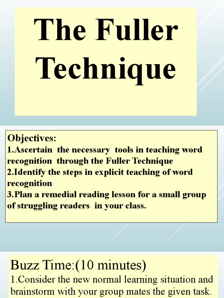 Teaching Word Recognition: Fuller Method | PDF | Writing | Linguistics
