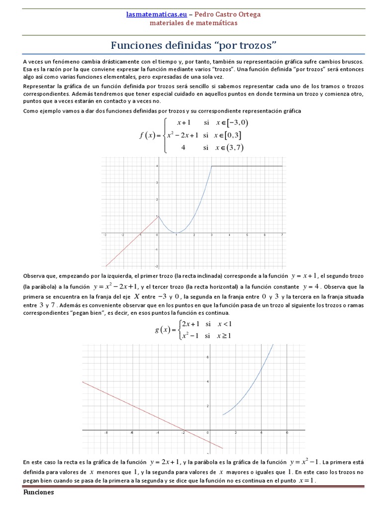 10.40 Funcions A Troços. Exercicis | PDF | Función (Matemáticas ...