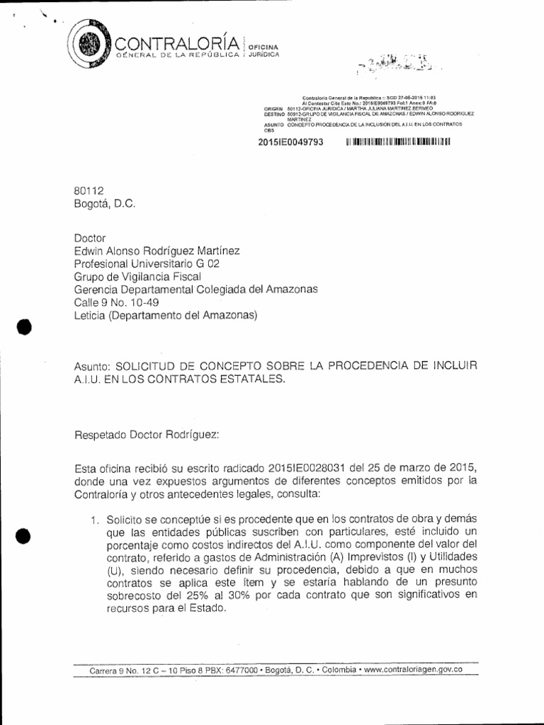 Concepto CGR AIU | PDF | Oferta (economía) | Presupuesto