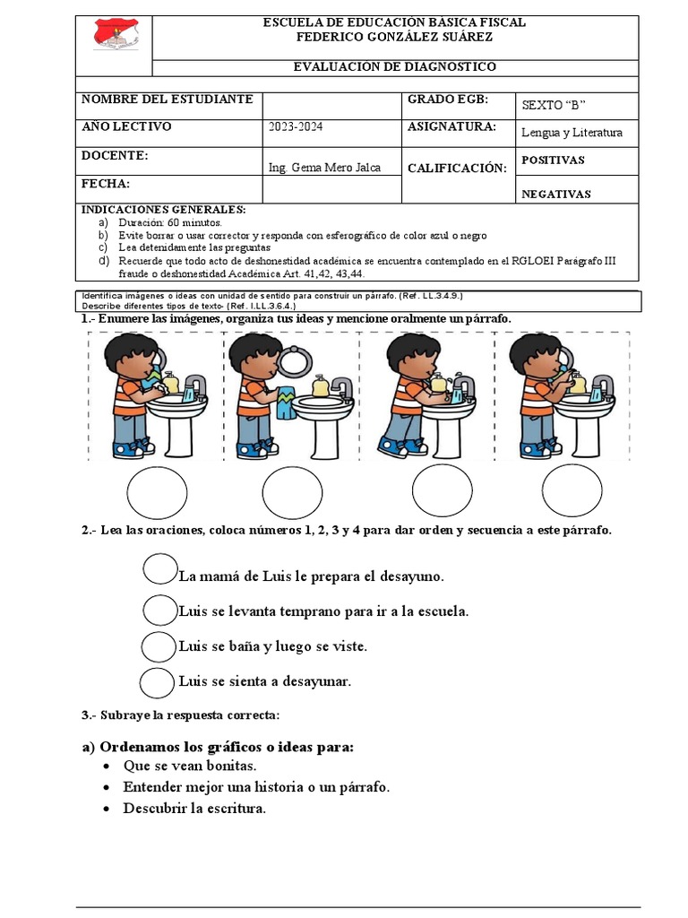 Evaluación Diagnostico Nee Lengua y Literatura Nne | PDF