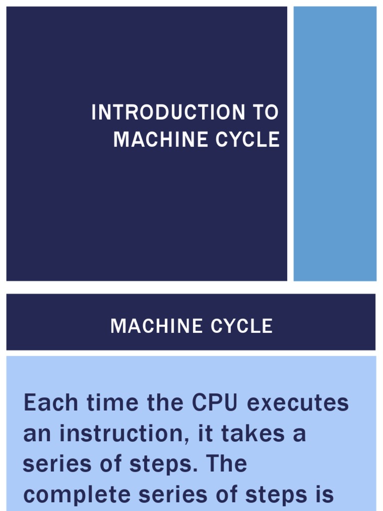 Introduction To Machine Cycle | PDF