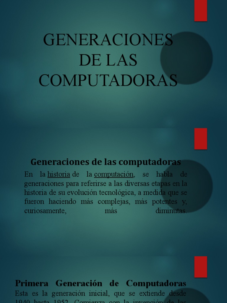 Generaciones de Las Computadoras | PDF