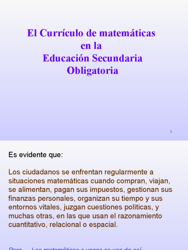 Mate Curriculo | PDF | Matemáticas | Plan de estudios
